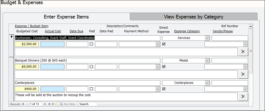 [2,7] Budget and Expenses